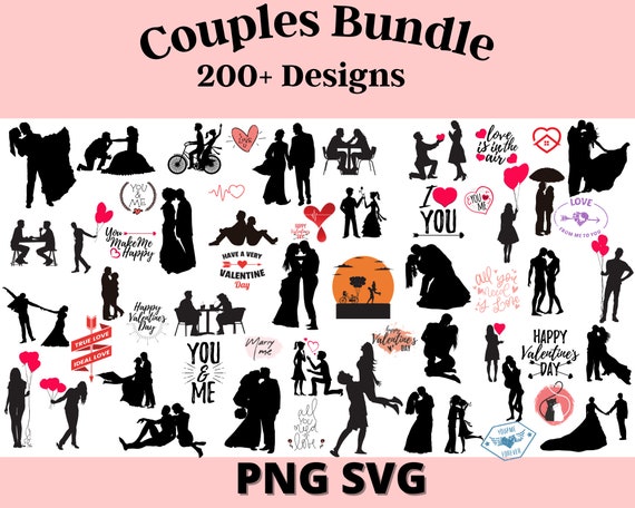 Couples Digital Design Bundle PNG SVG. Lovers Boyfriend and - Etsy