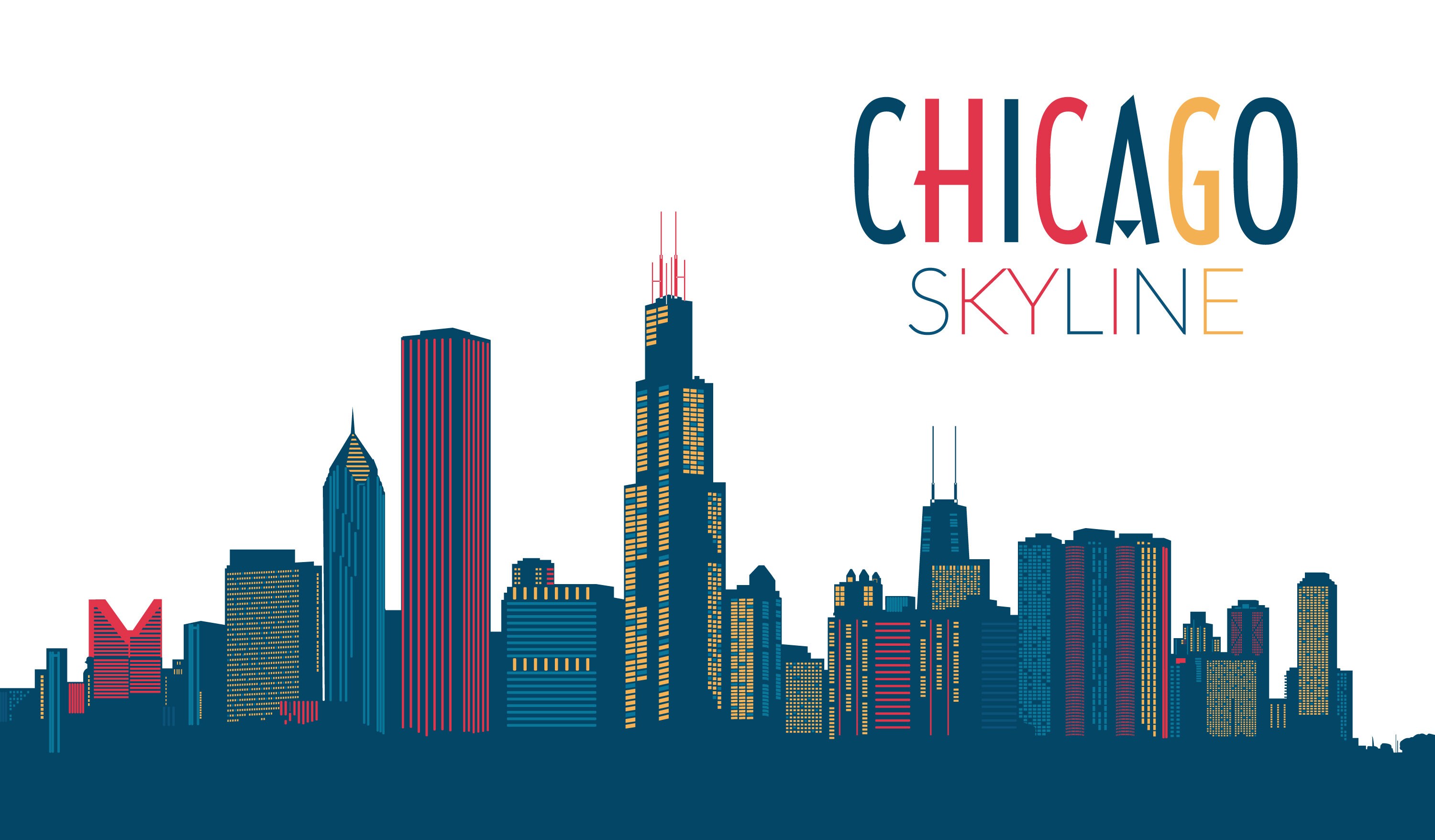 Chicago City Capital Logo Skyline Digital Design Vector Pack Illinois ...