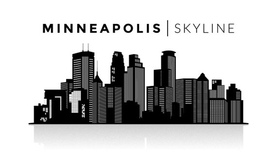 Minneapolis City Capital Logo Skyline Digital Design Vector - Etsy India