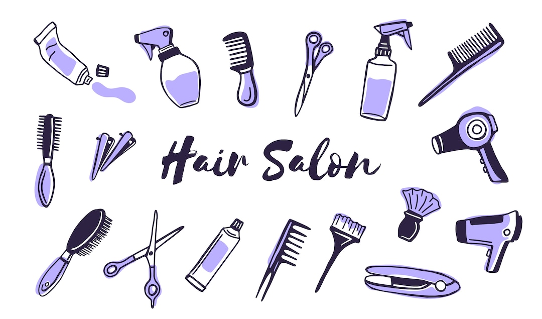 Hair Salon Stylist Digital Elements Pack. Ai. PDF. JPEG. SVG - How to ...