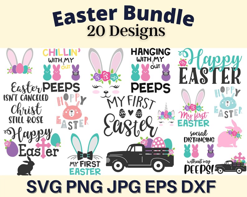 Easter Bundle Pack -SVG, PNG, JPG, Dxf, Eps - Digital Design ...