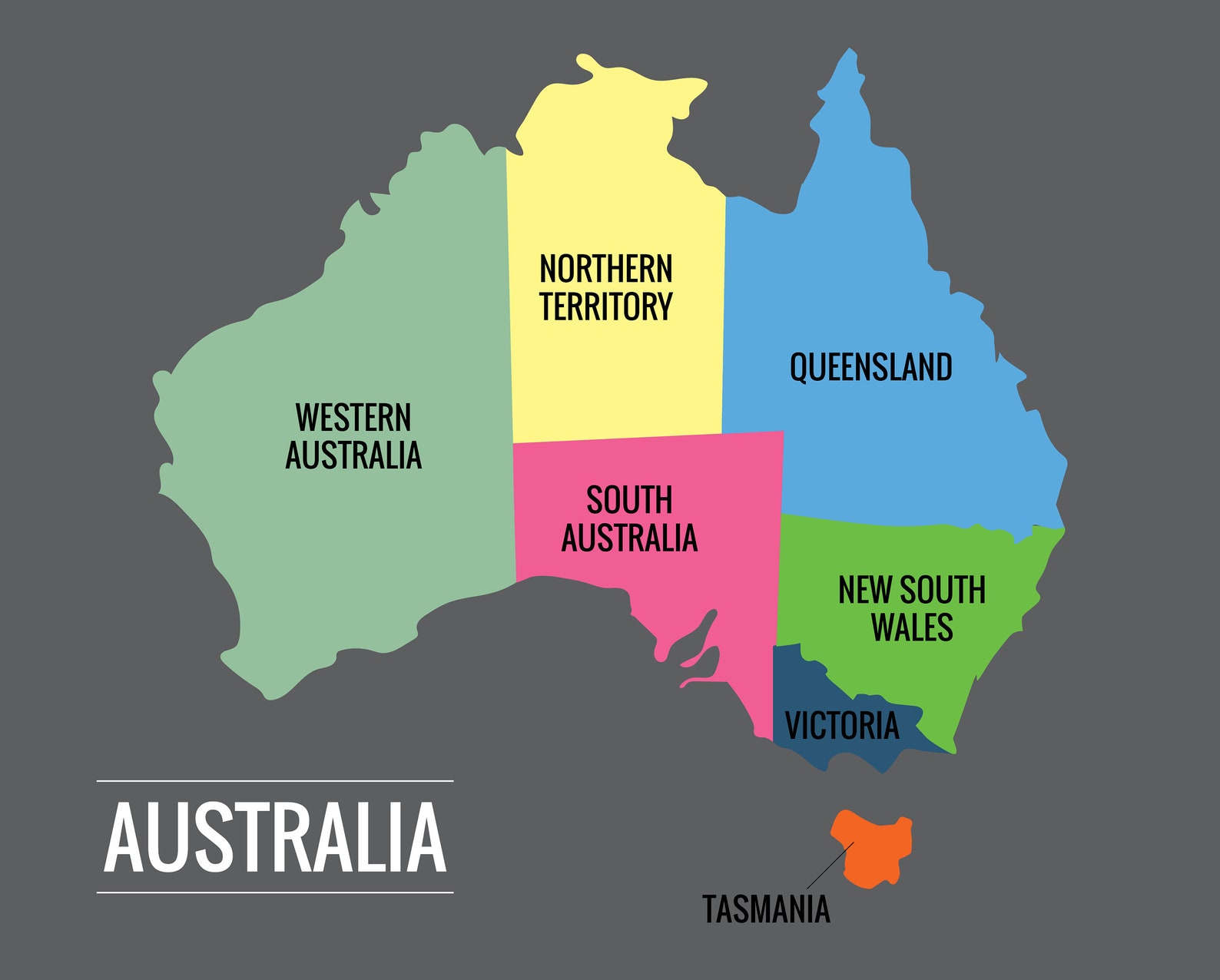 Australia Sections Map Digital Design HD Illustration. PDF. AI. Jpegsvg ...