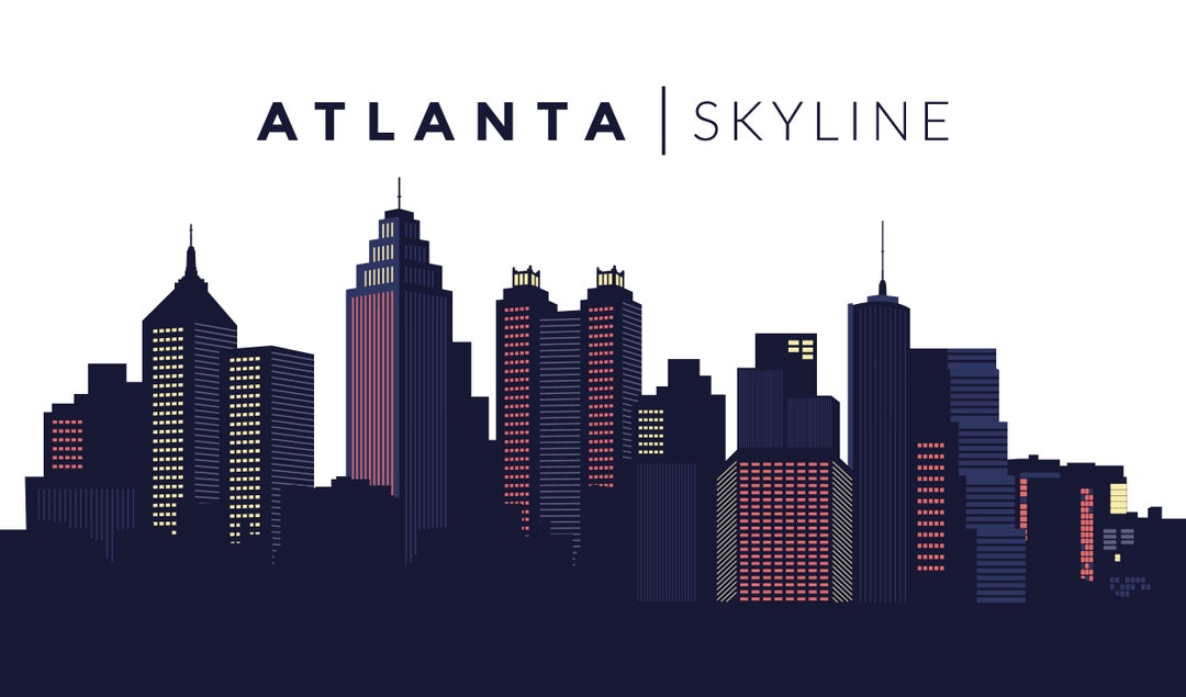 Atlanta City Capital Logo Skyline Digital Design Vector Pack USA. AI ...
