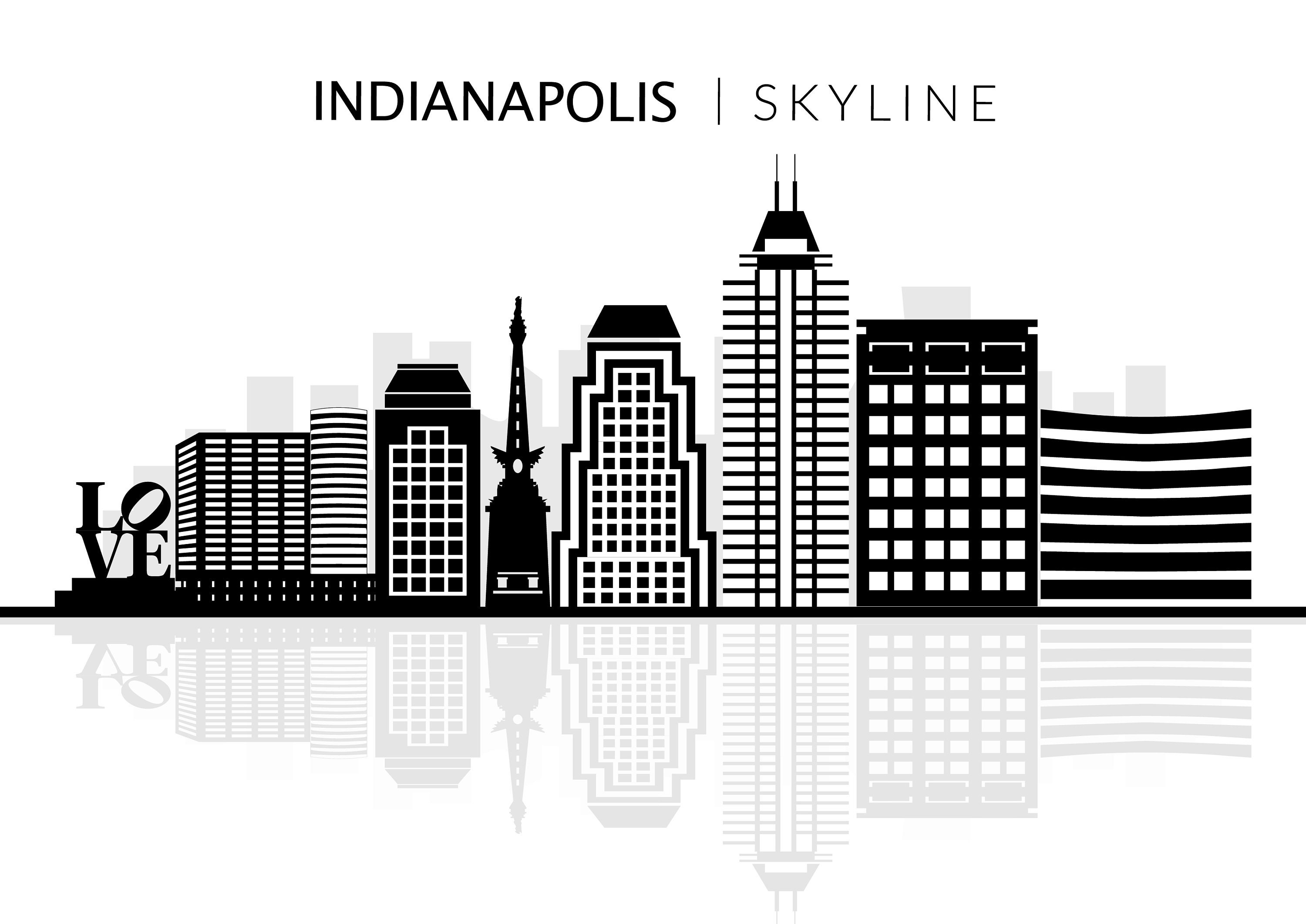 Indianapolis City Capital Logo Skyline Digital Design Vector Pack ...