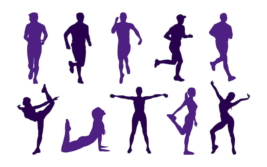 Active People Silhouette Digital Design Illustration Pack. PDF. JPG. AI ...