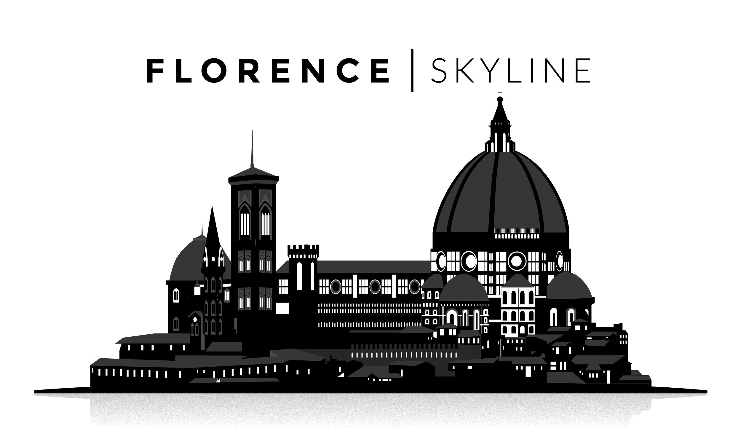 Florence City Capital Logo Skyline Digital Design Vector Pack Italy. AI ...