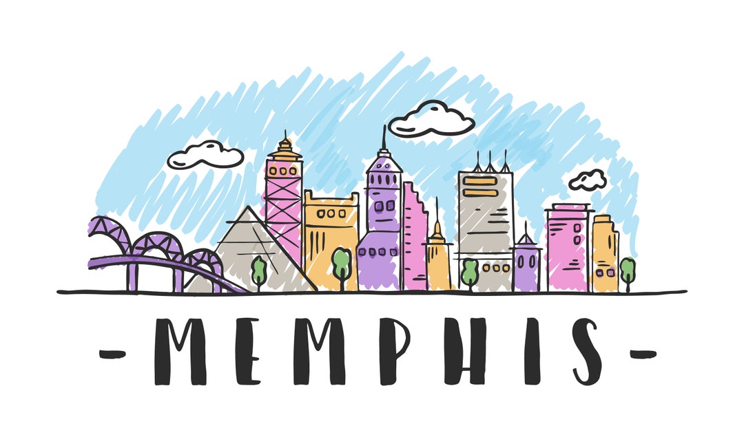 Memphis City Capital Logo Skyline Digital Design Vector Pack Tennessee ...