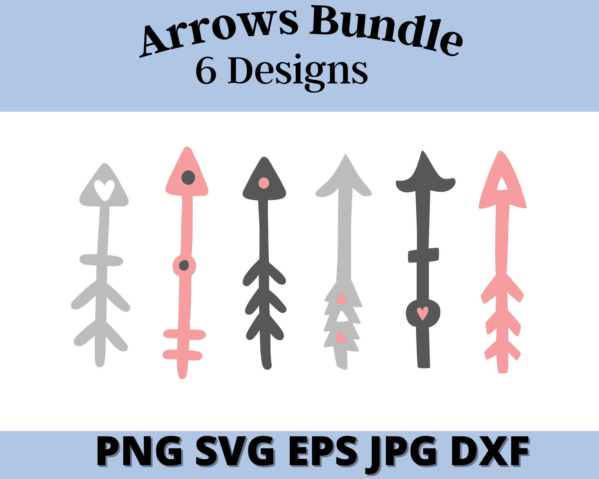 Arrows Bundle -SVG, PNG, JPG, Dxf, Eps - Digital Design Illustrations ...