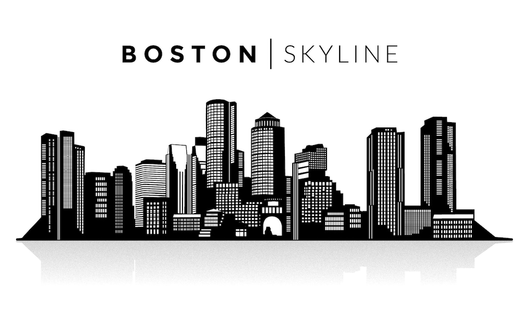 Boston City Capital Logo Skyline Digital Design Vector Pack USA. AI ...