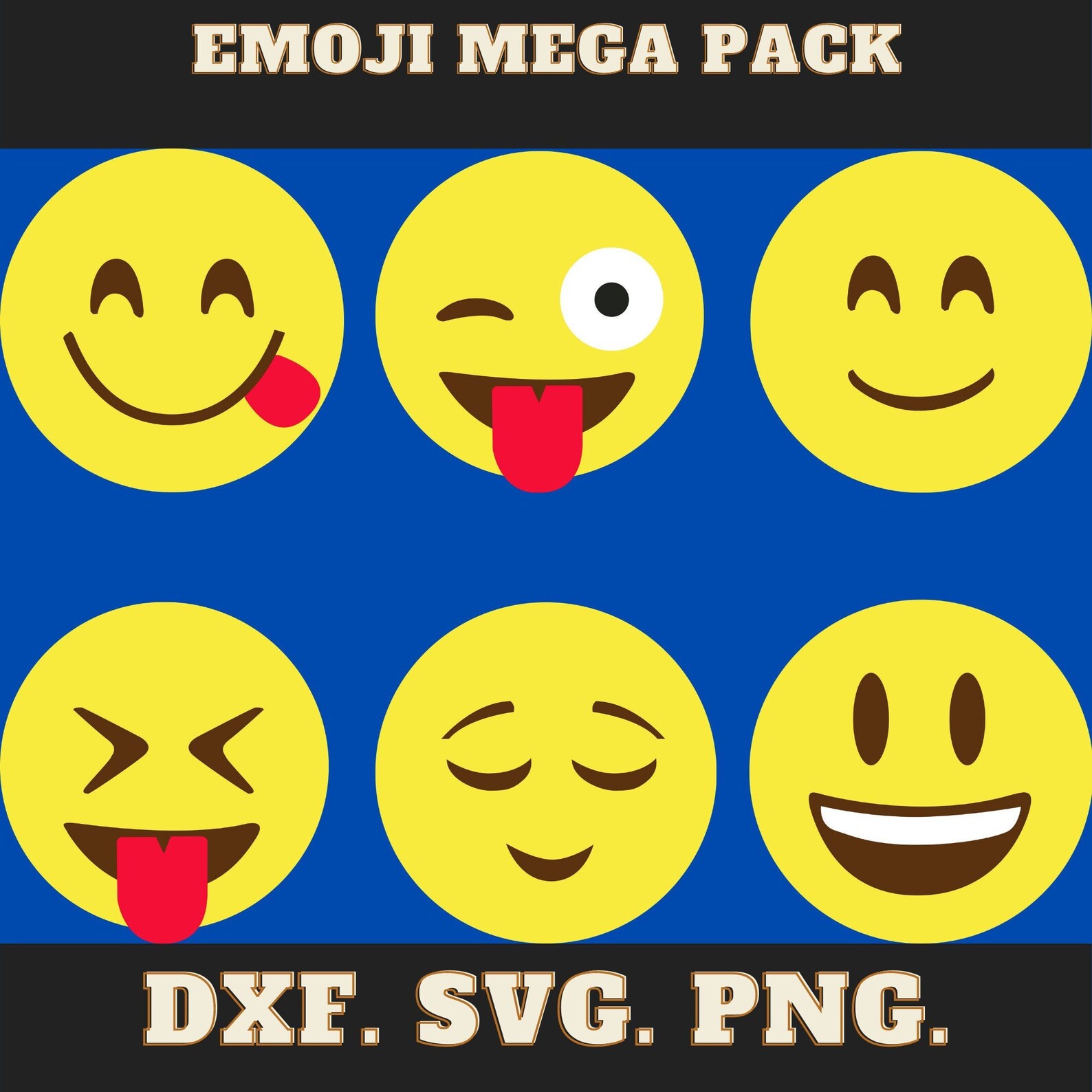 Mega Emoji Pack. Digital Design Illustratons. Ready to Be Printed on T ...