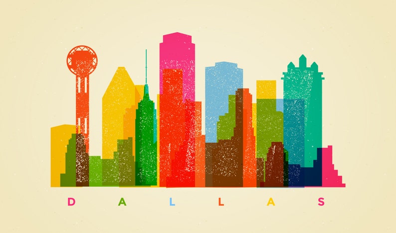 Dallas City Capital Logo Skyline Digital Design Vector Pack Texas. AI ...