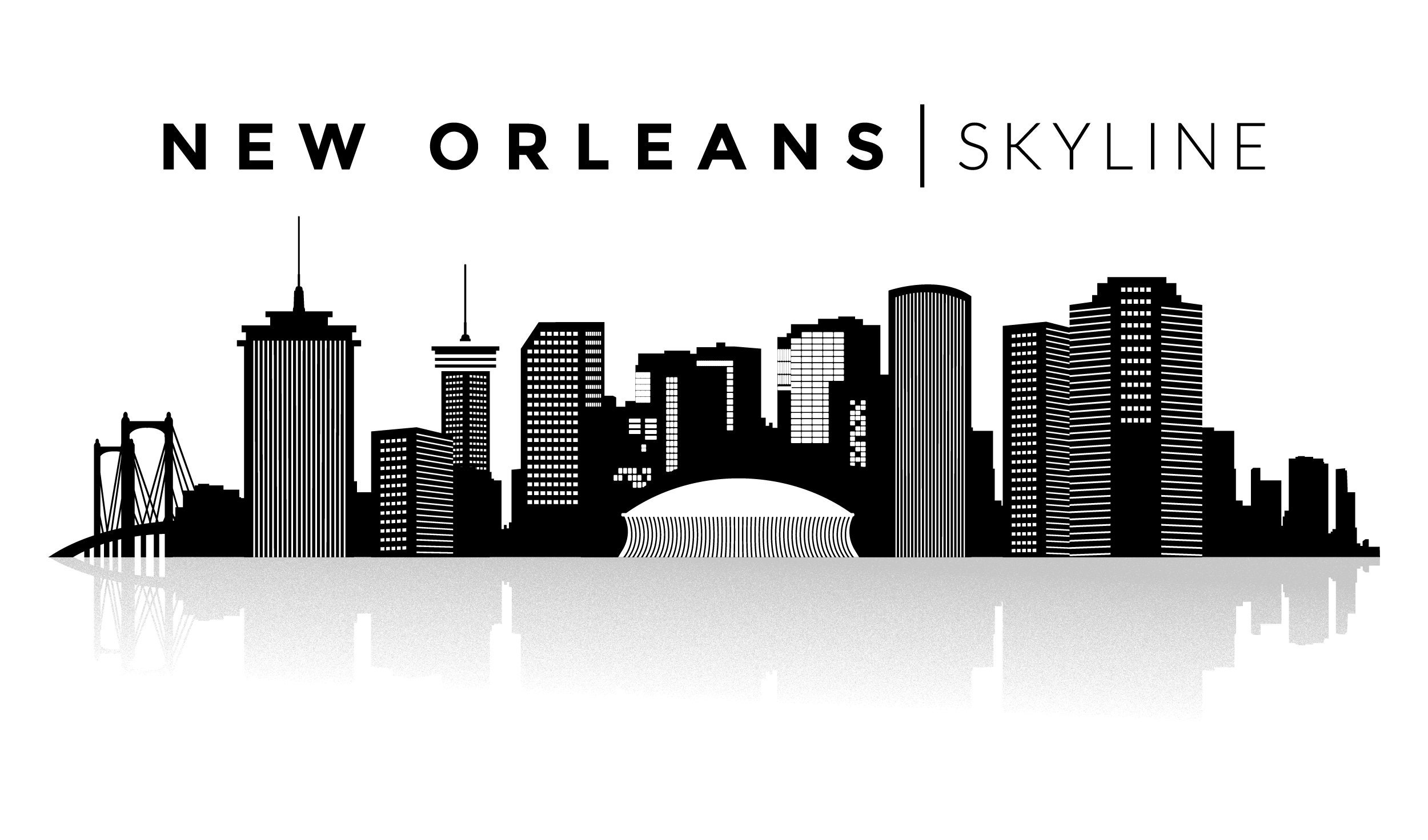 New Orleans City Capital Logo Skyline Digital Design Vector Pack ...