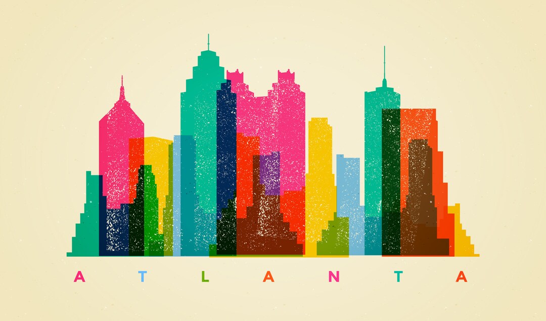 Atlanta City Capital Logo Skyline Digital Design Vector Pack Georgia ...