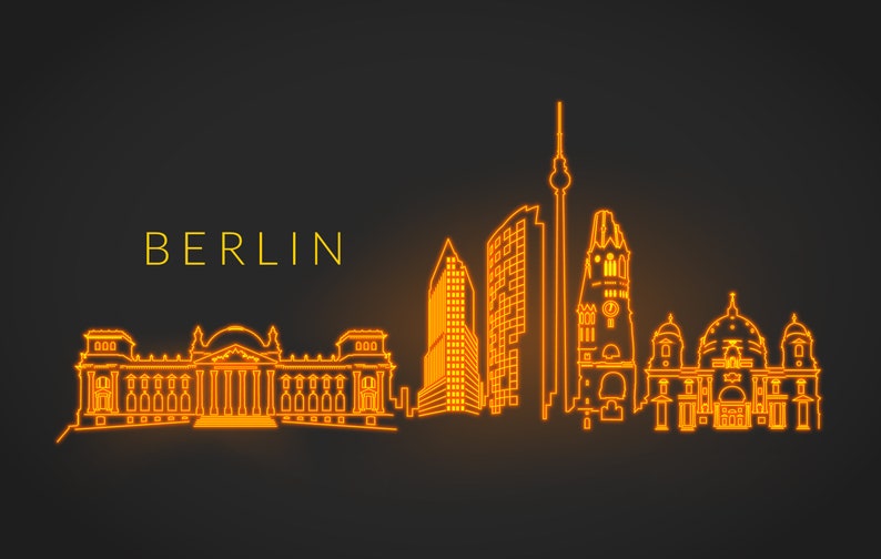 Berlin City Capital Logo Skyline Digital Design Vector Pack Germany. AI ...