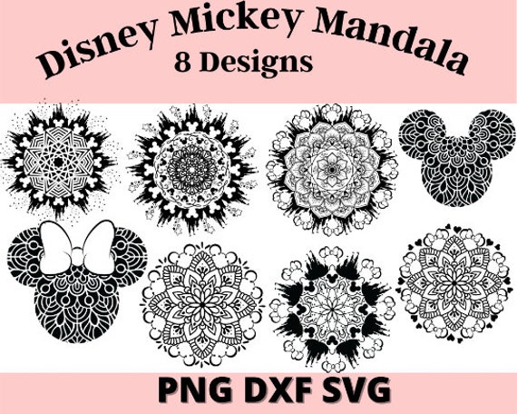 Mickey and Minnie Mouse Indian Mandala Digital Illustration - Etsy