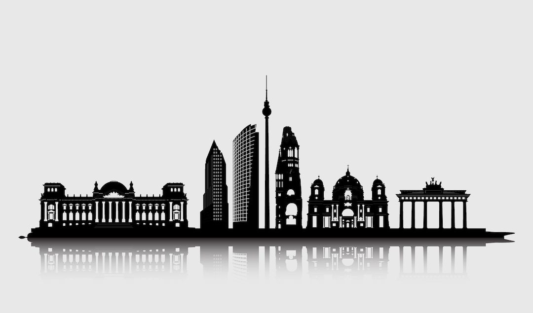 Berlin City Capital Logo Skyline Digital Design Vector Pack Germany. AI ...