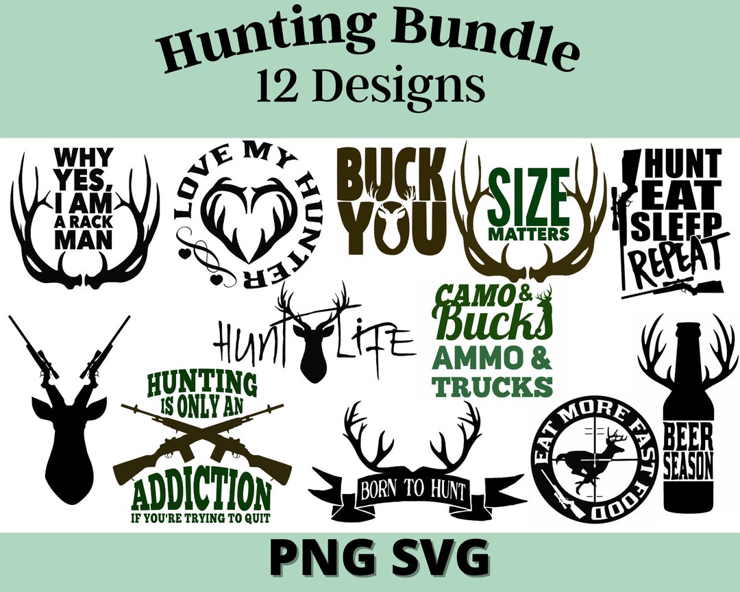 Hunting Bundle Pack - SVG, PNG. Digital Design Illustration Art With ...