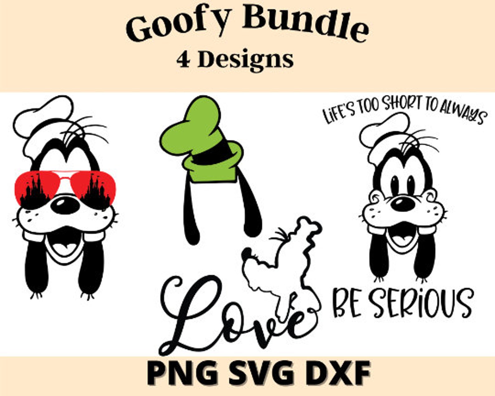 Goofy Digital Illustration Mickey Mouse Cartoon Bundle Pack -SVG, PNG ...
