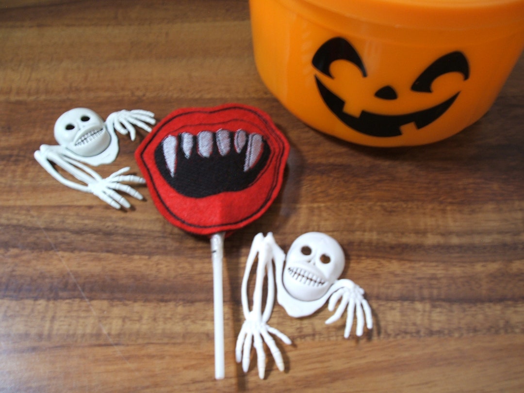 Dracula Vampire Fangs Sucker Lollipop Cover, Kids Trick or Treat Party ...