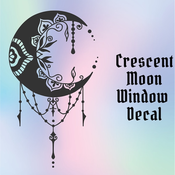 Crescent Moon Decal - Etsy