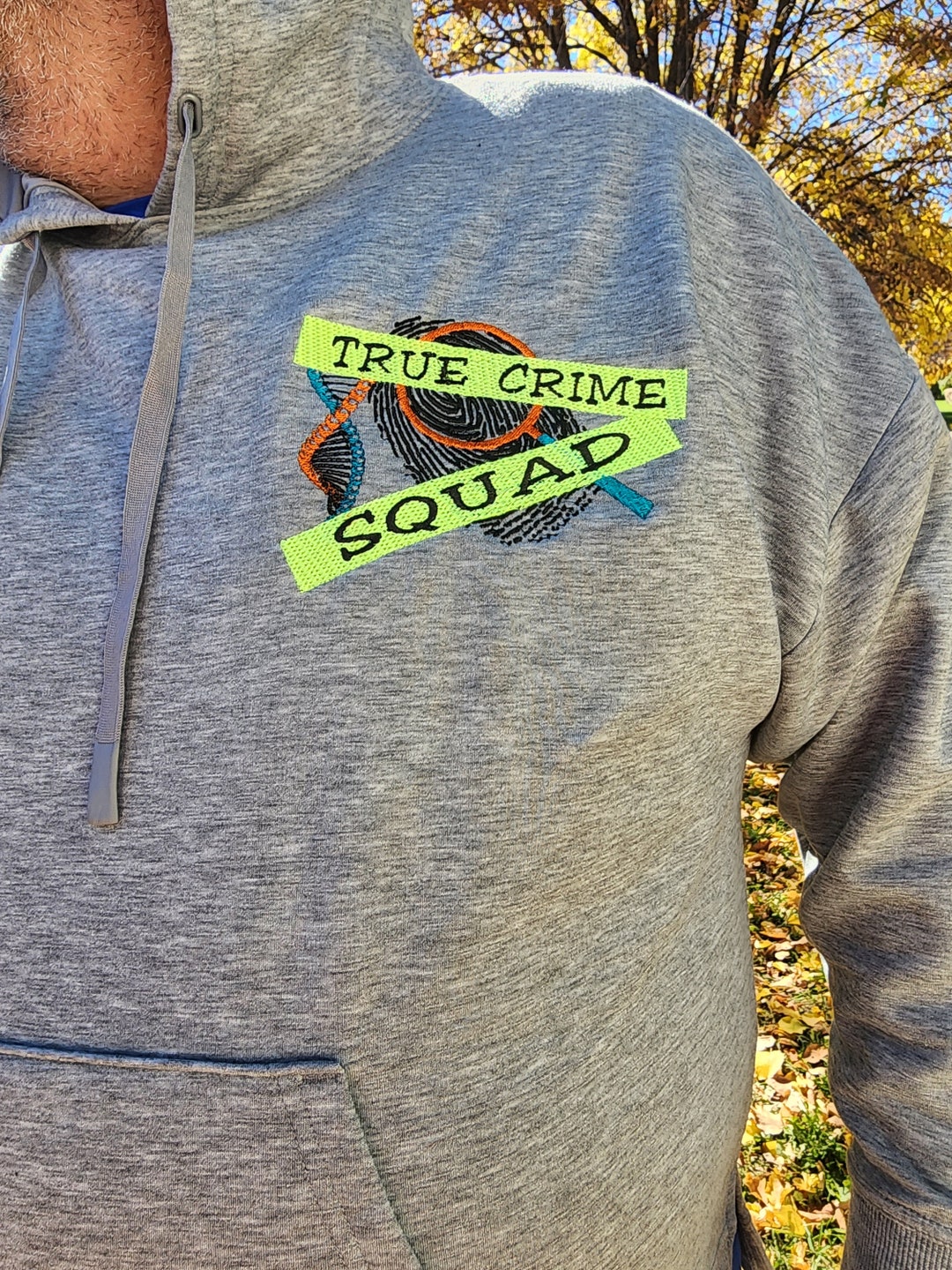 Embroidered True Crime Squad Hoodie - Etsy