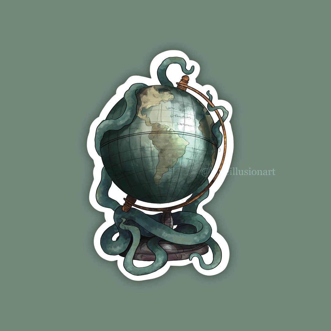World Globe | Single Sticker | Ocean Animals Sticker Pirate Sticker ...