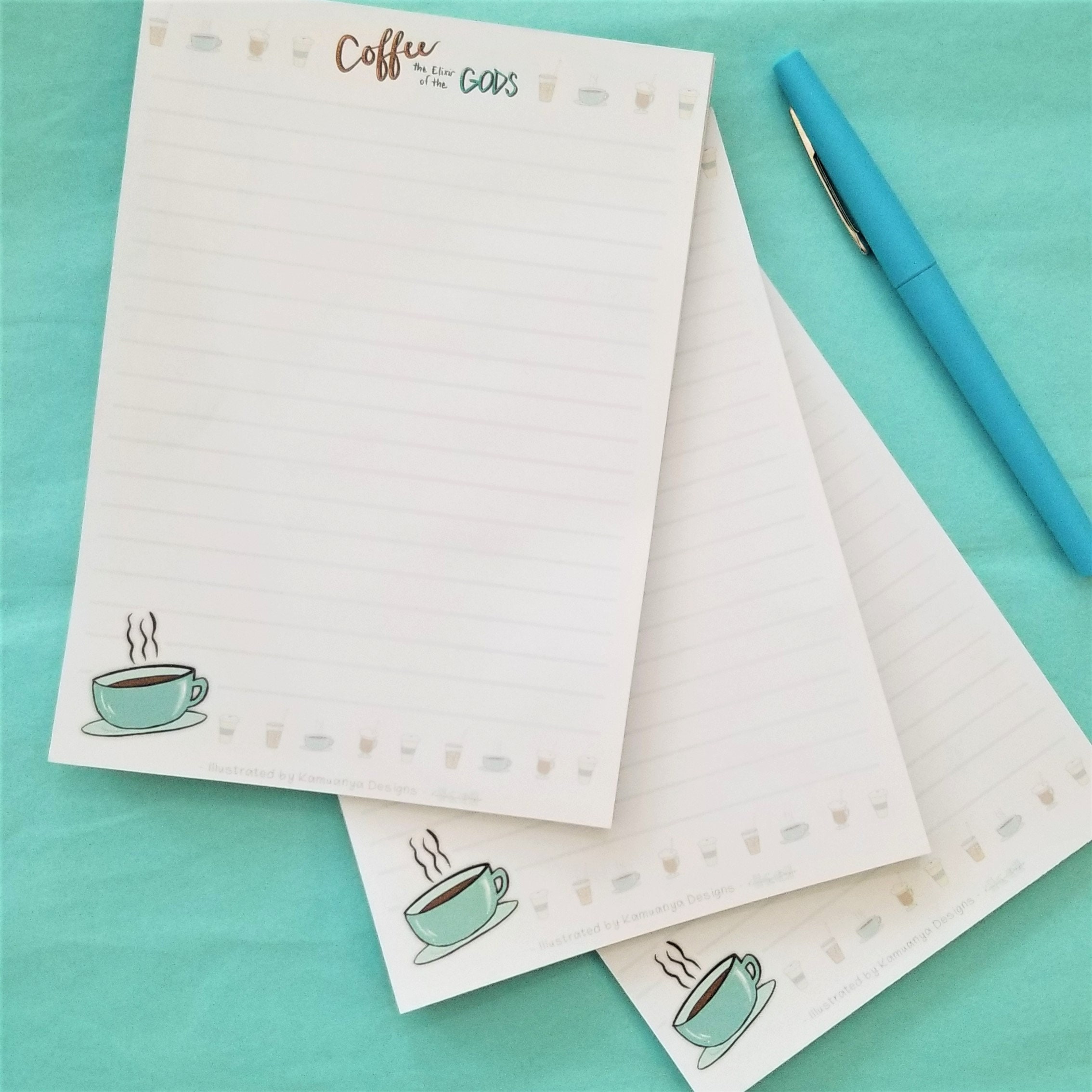 Coffee Cups and Mugs Letter Writing Paper Notepad 5x7 - Etsy