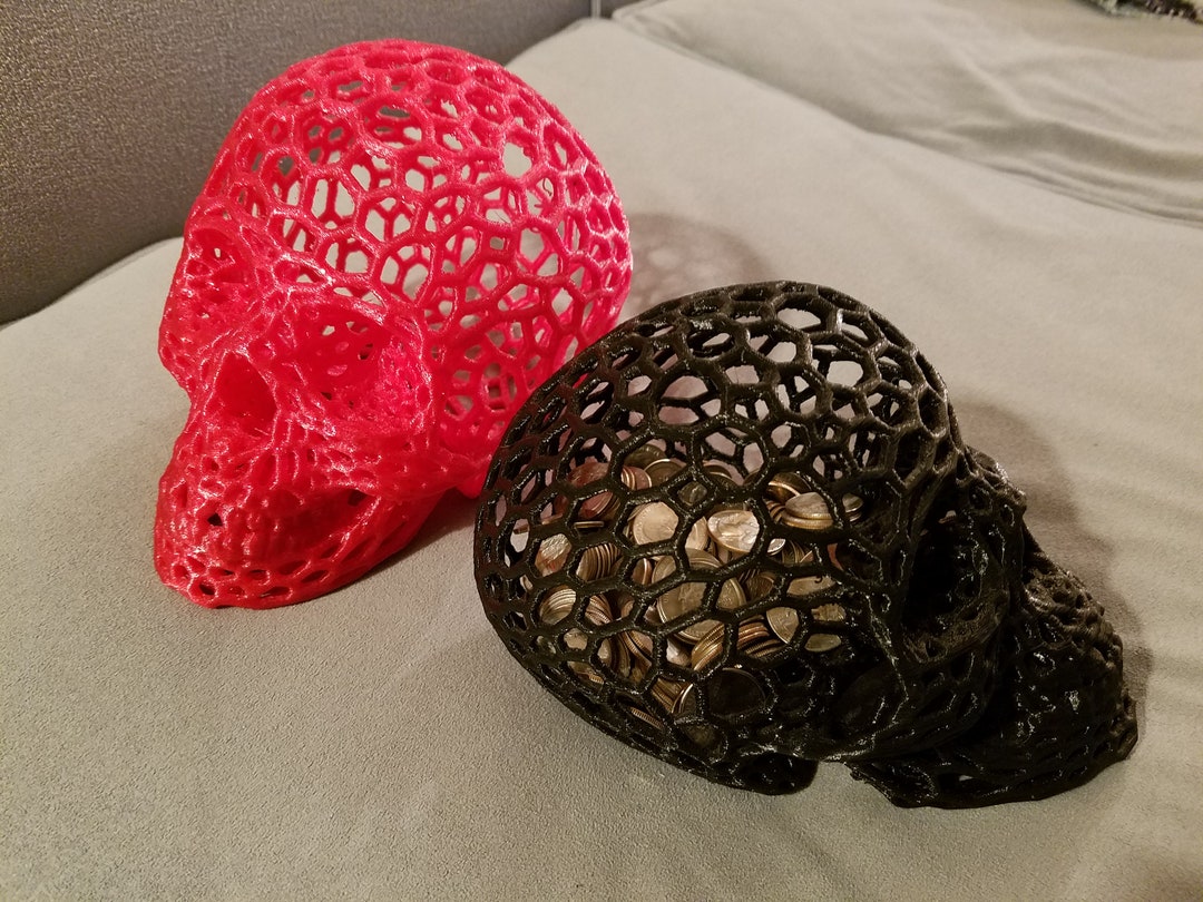 Skull Voronoi Style Piggy Bank Perfect Gift for Kids Teens Emo Goths ...