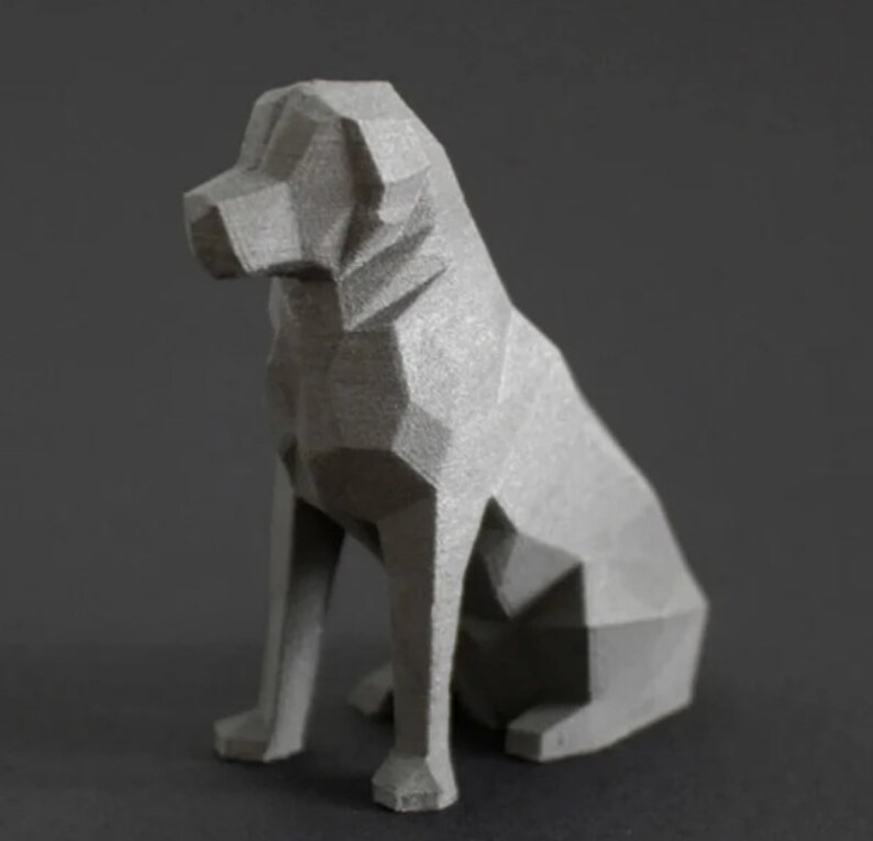 Abstract Dog Statue: Geometric Art, Dog Lover Gift - Etsy