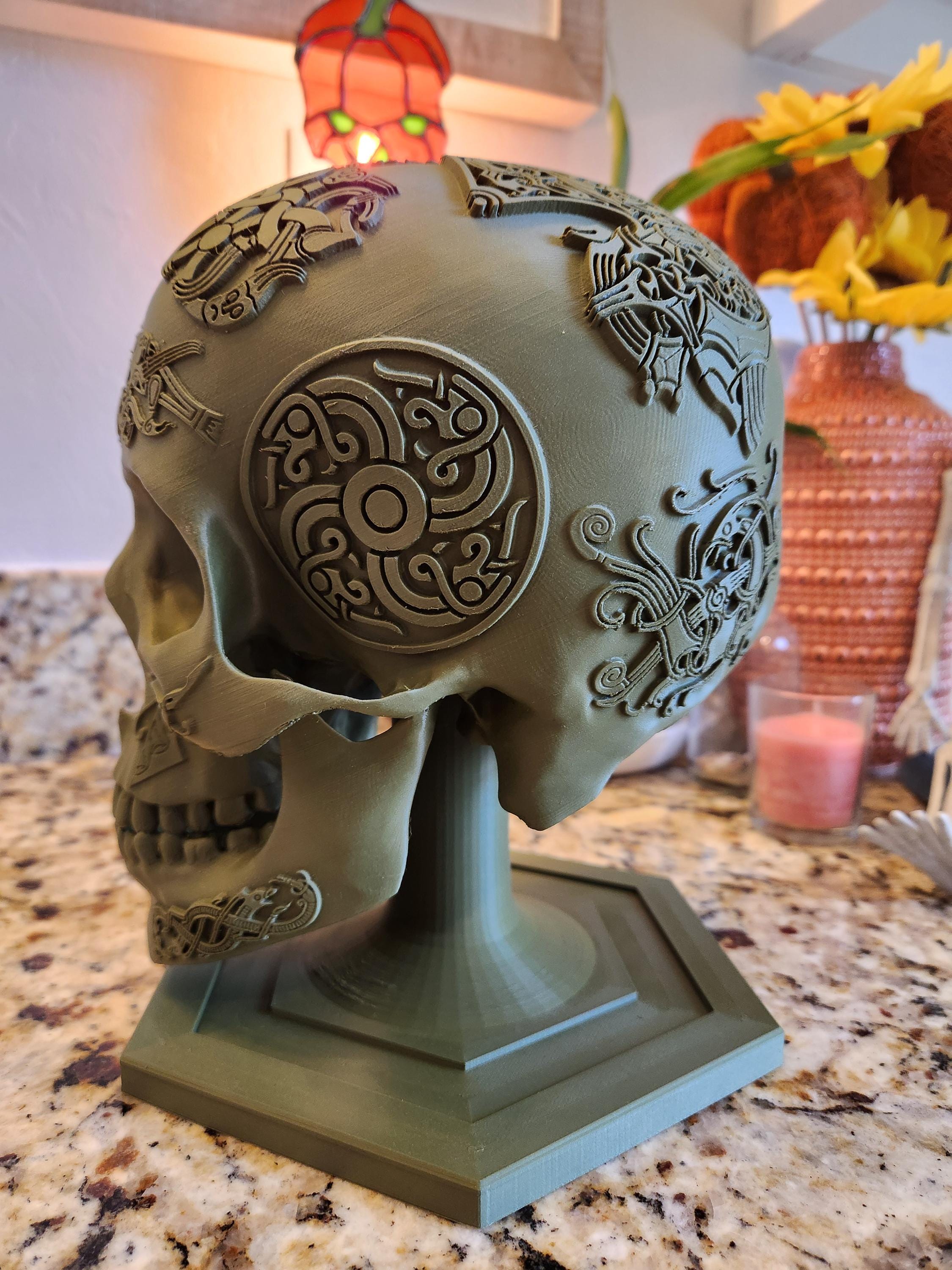 Viking Gothic Skull Helmet Hat Stand Valhalla Norse Paganism Heathenry ...