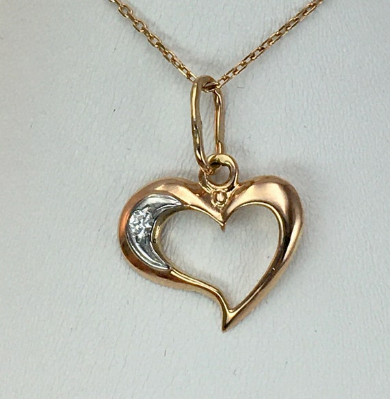 Chic Vintage Original Rose Gold 585 14K Necklace Pend… - Gem