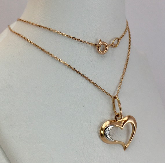 Chic Vintage Original Rose Gold 585 14K Necklace Pend… - Gem
