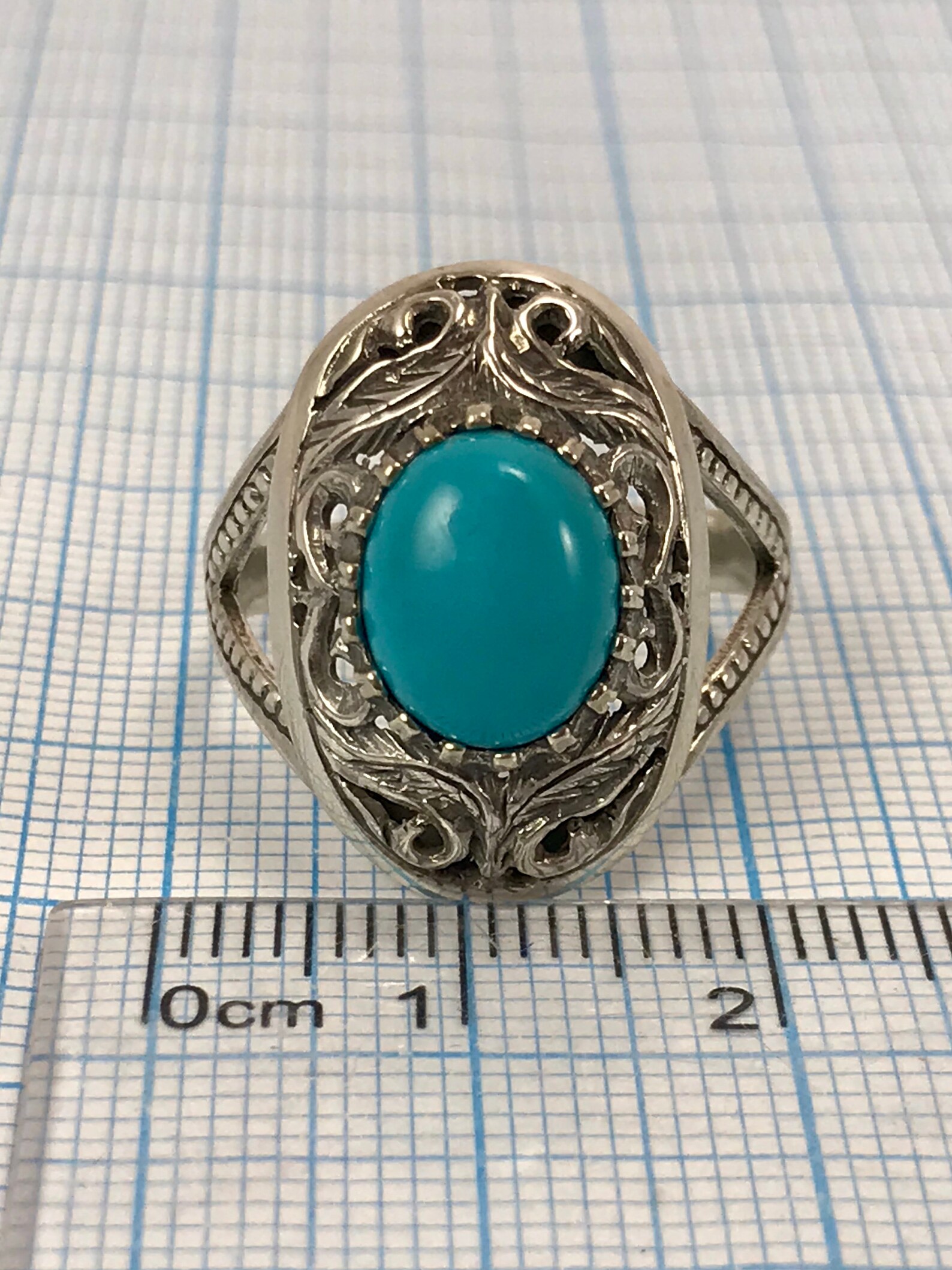 Vintage Sterling Silver 925 Turquoise Color Stone Ring - Etsy.de