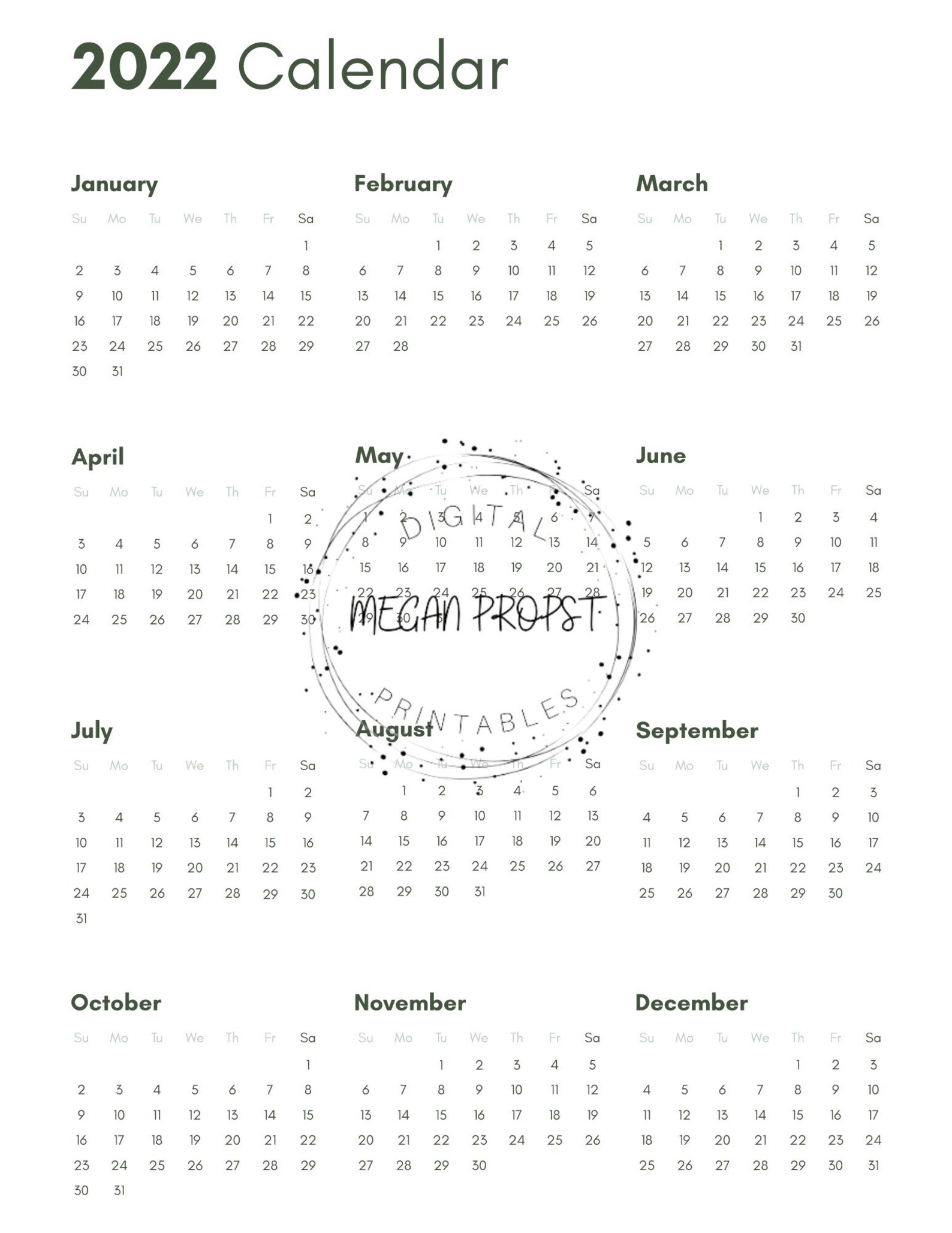 Printable Planner 2022 *digital Download* - Etsy