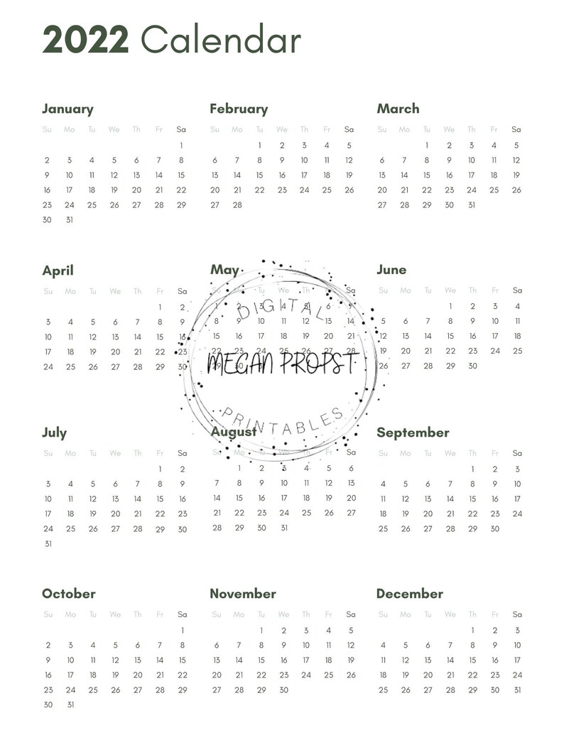 Printable Planner 2022 *digital Download* - Etsy