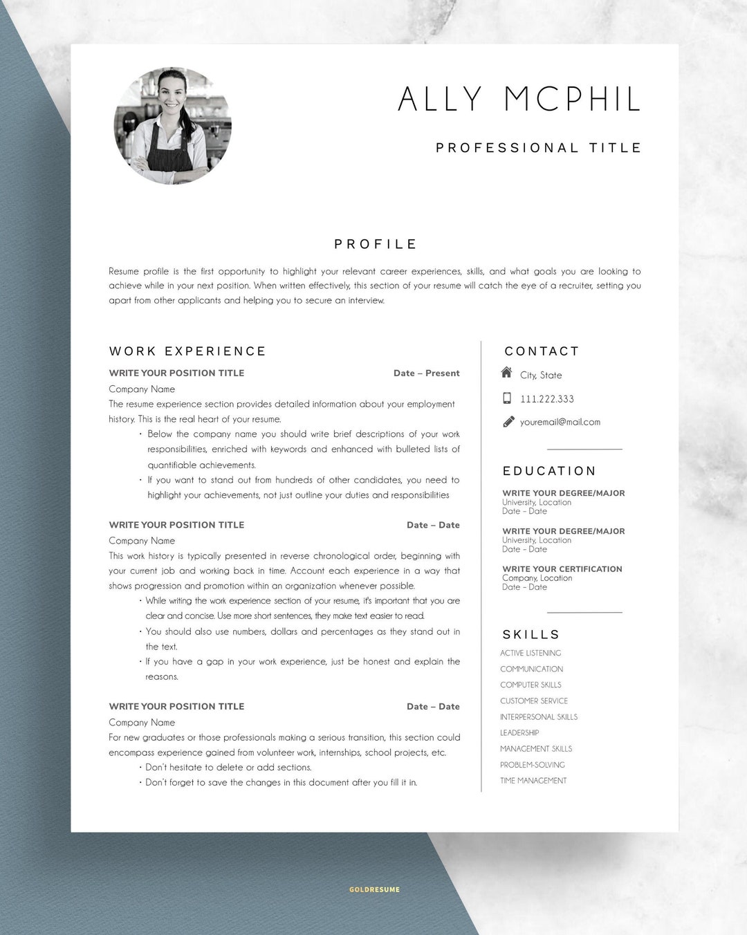 Minimalist Resume Template, MS Word & Pages, Professional Resume, CV ...