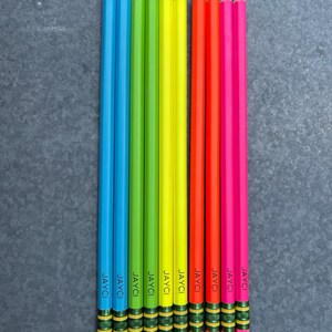 Personalized Neon Pencils - Customized Pencils - Neon Pencils With Name ...