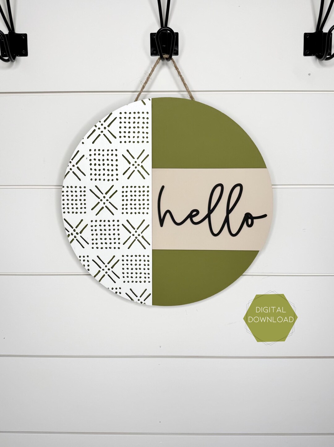 Hello Door Hanger SVG - Digital Download - Laser Cutting Downloads ...