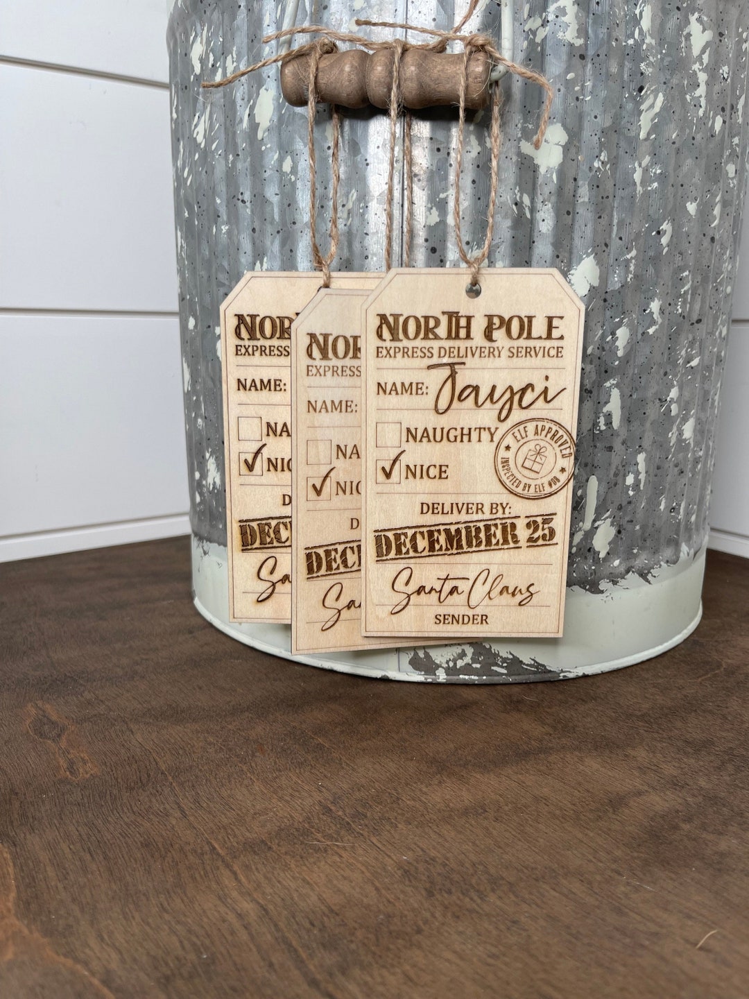 Wooden Special Delivery Christmas Tag - Personalized - North Pole ...