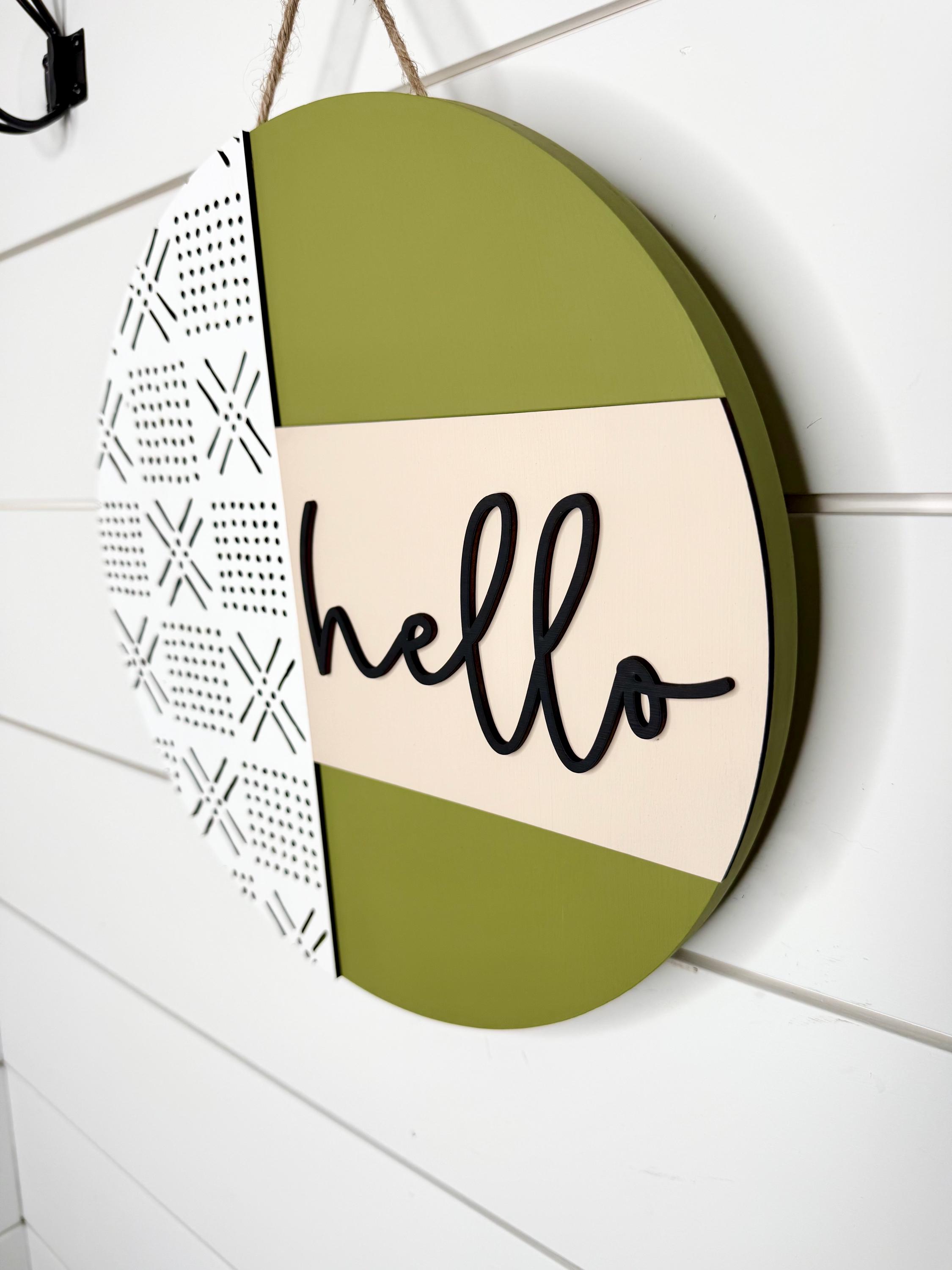 Hello Door Hanger SVG - Digital Download - Laser Cutting Downloads ...