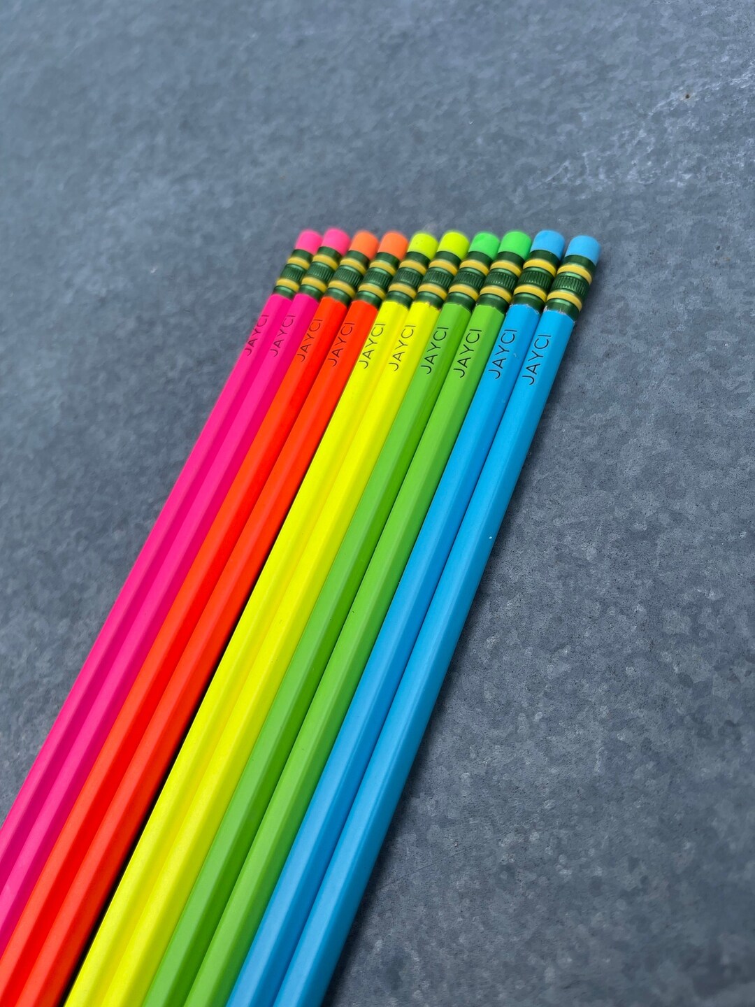 Personalized Neon Pencils - Customized Pencils - Neon Pencils With Name ...