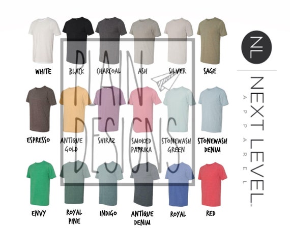 Next Level 6200 Color Chart DIGITAL DOWNLOAD | Etsy