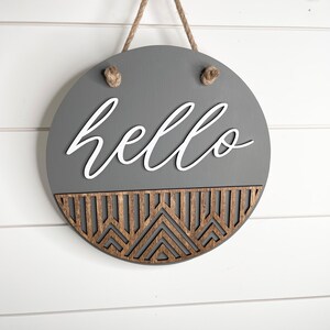 Boho Door Hanger - Welcome Sign - Front Door Hanger - Farmhouse Door ...