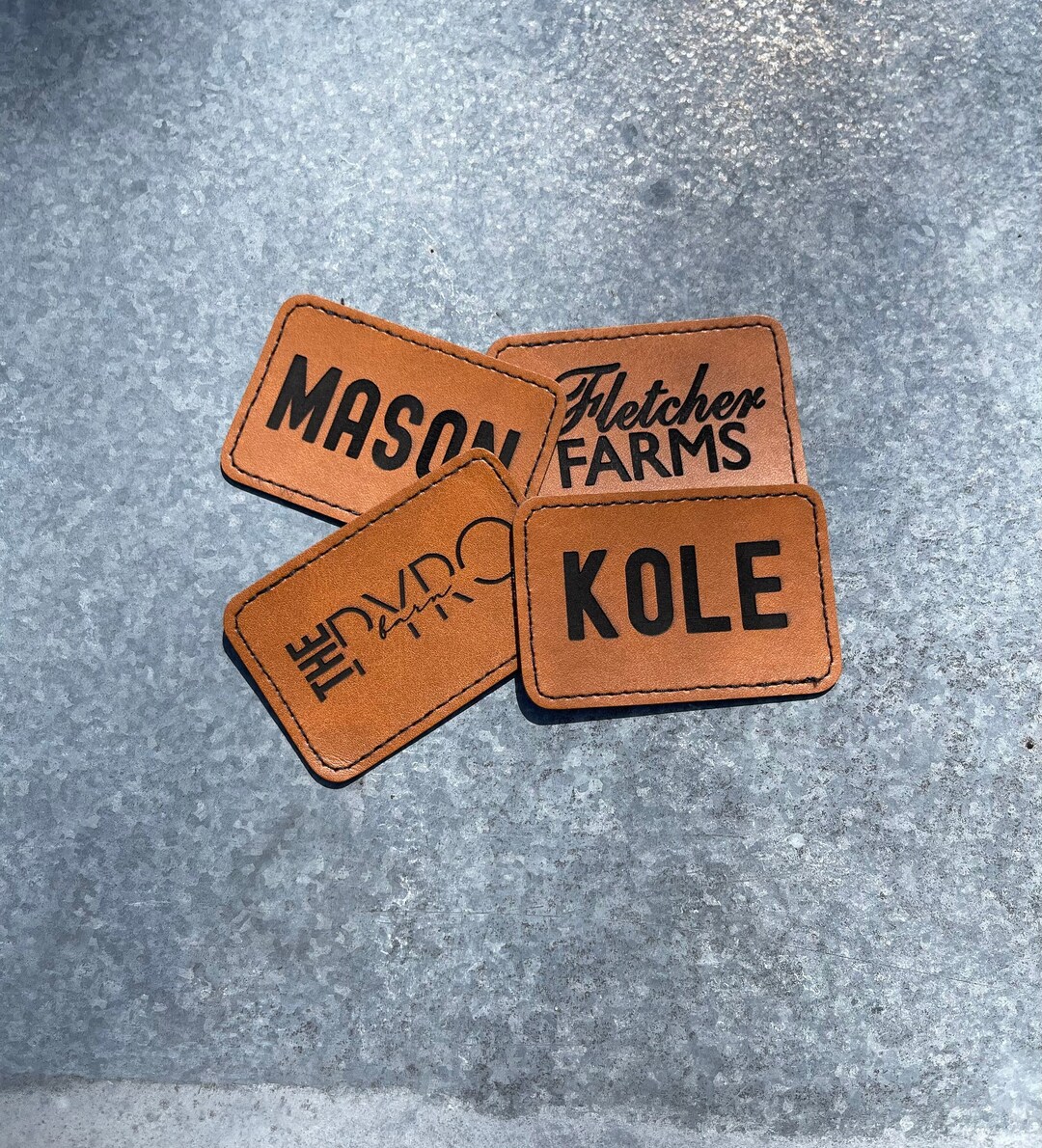 Custom Leather Patches Business Logo Personalized Brown - Etsy