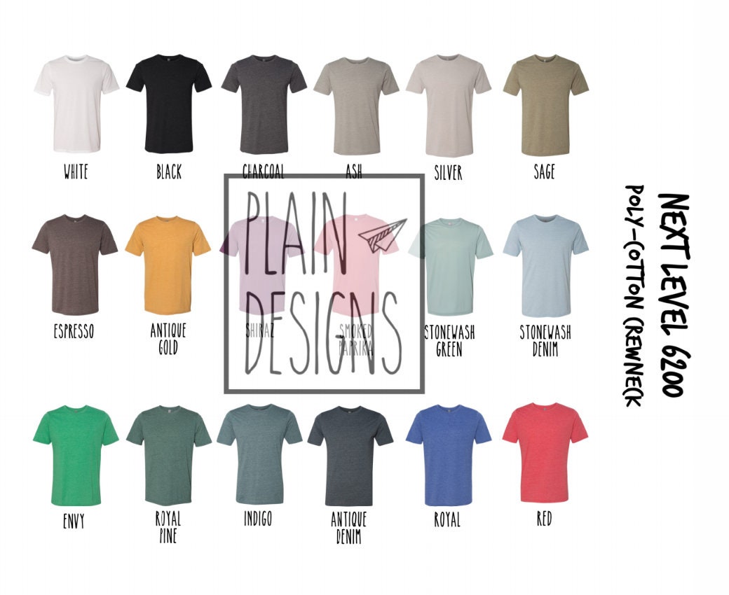 Next Level 6200 Color Chart - *DIGITAL DOWNLOAD* - Poly-cotton Crew - Etsy