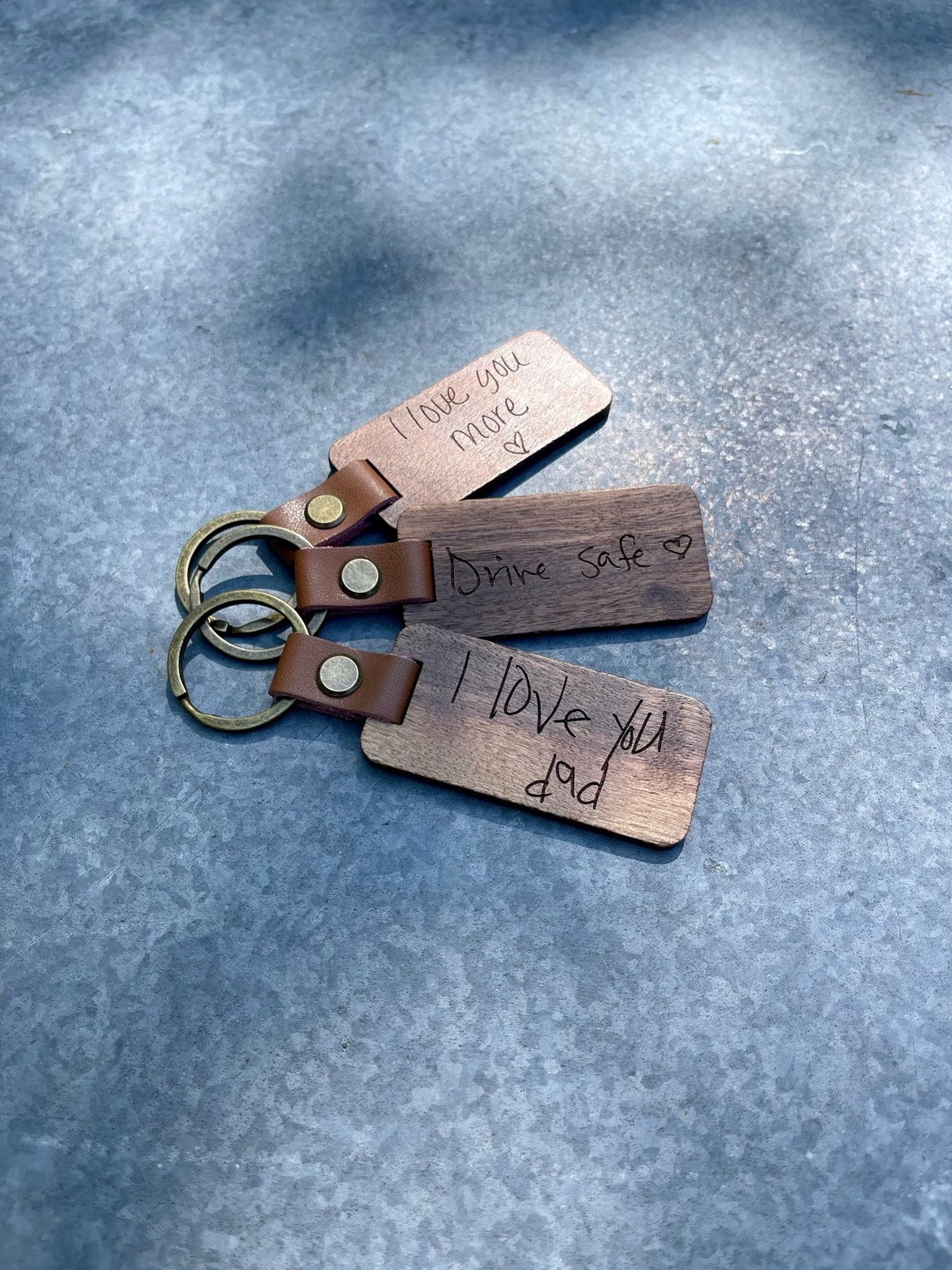 Handwritten Note Keychain - Personalized Keychain - Wooden Keychain ...