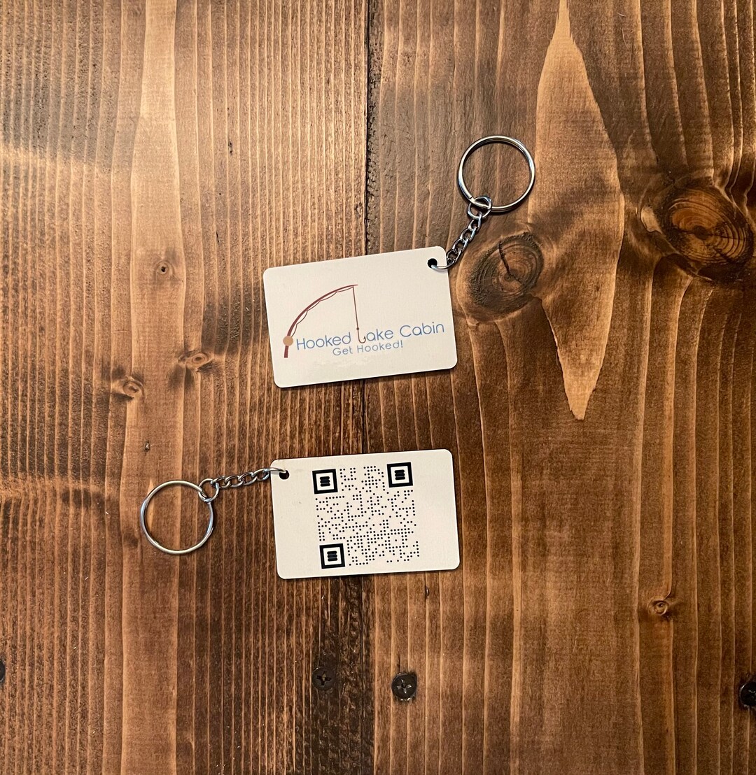 Keychain With Logo and QR Code Custom Personalized - Etsy