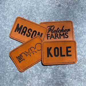 Custom Leather Patches - Business Logo - Personalized - Brown Leather ...