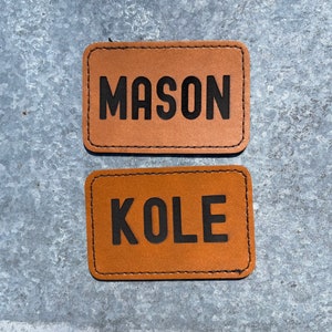 Custom Leather Patches - Business Logo - Personalized - Brown Leather ...