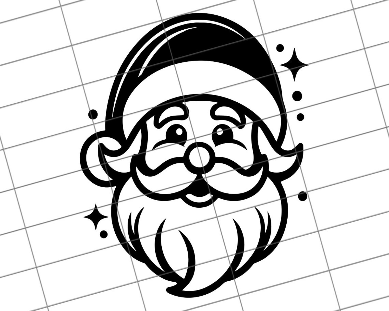 Santa Face SVG & PNG Bundle - Set of 16 Santa Christmas Illustrations ...